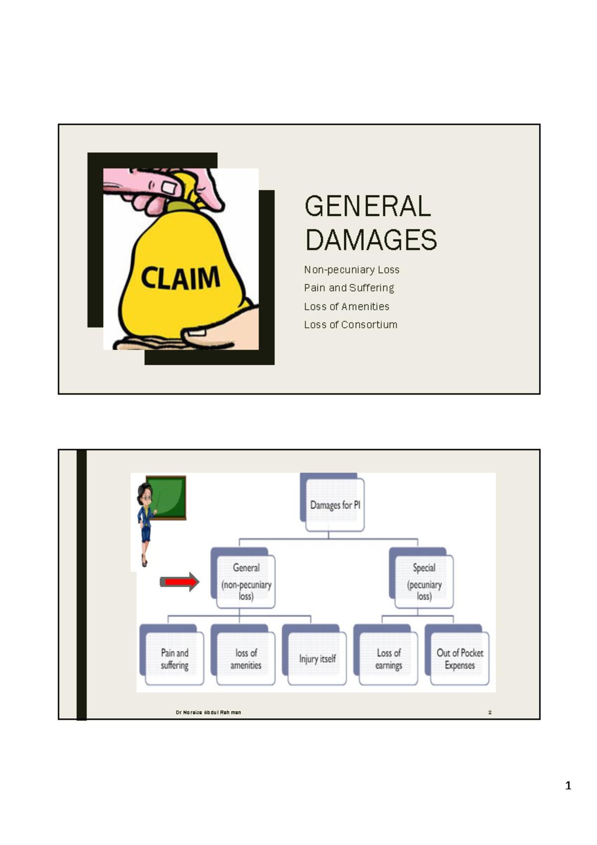 Updated General Damages - GENERAL DAMAGES Non-pecuniary Loss Pain and ...