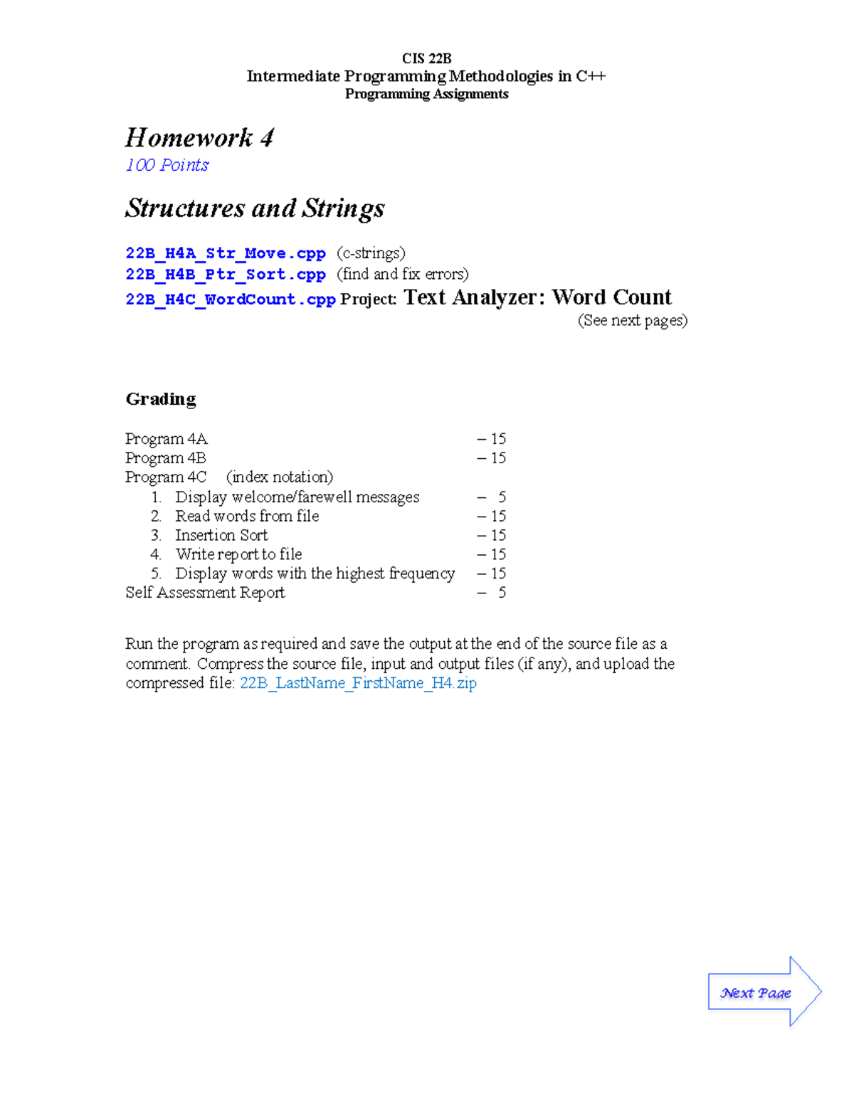 22b H 4 Homework For Cis 22b Cis 22b Intermediate Programming Methodologies In Programming 0336