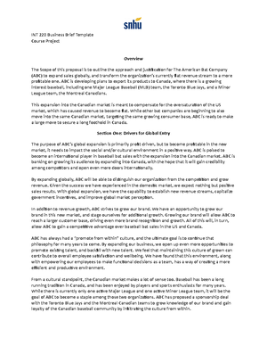 INT220 7-1 Final Project - INT 220 7-1 Final Project Business Brief ...