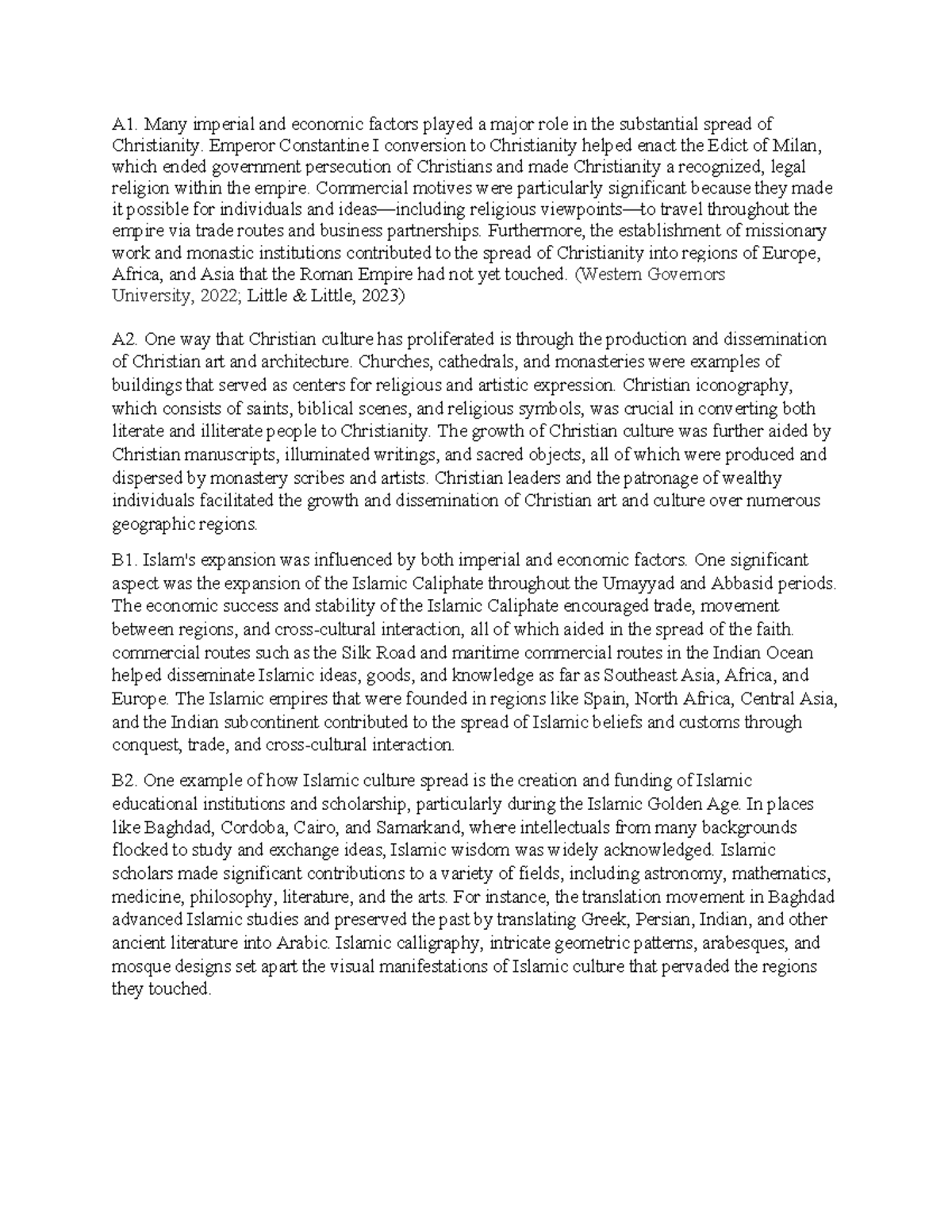 D266 T1 - ... - A1. Many imperial and economic factors played a major ...