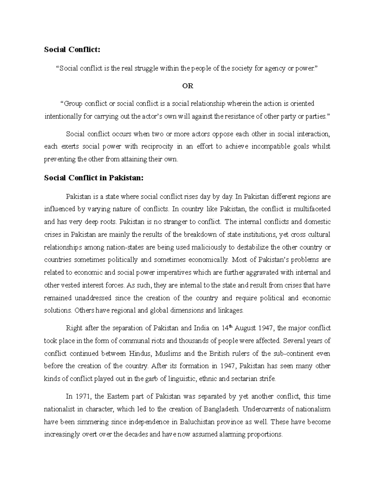 Social Conflict Usama Younis (BSCP-040) - Social Conflict: “Social ...