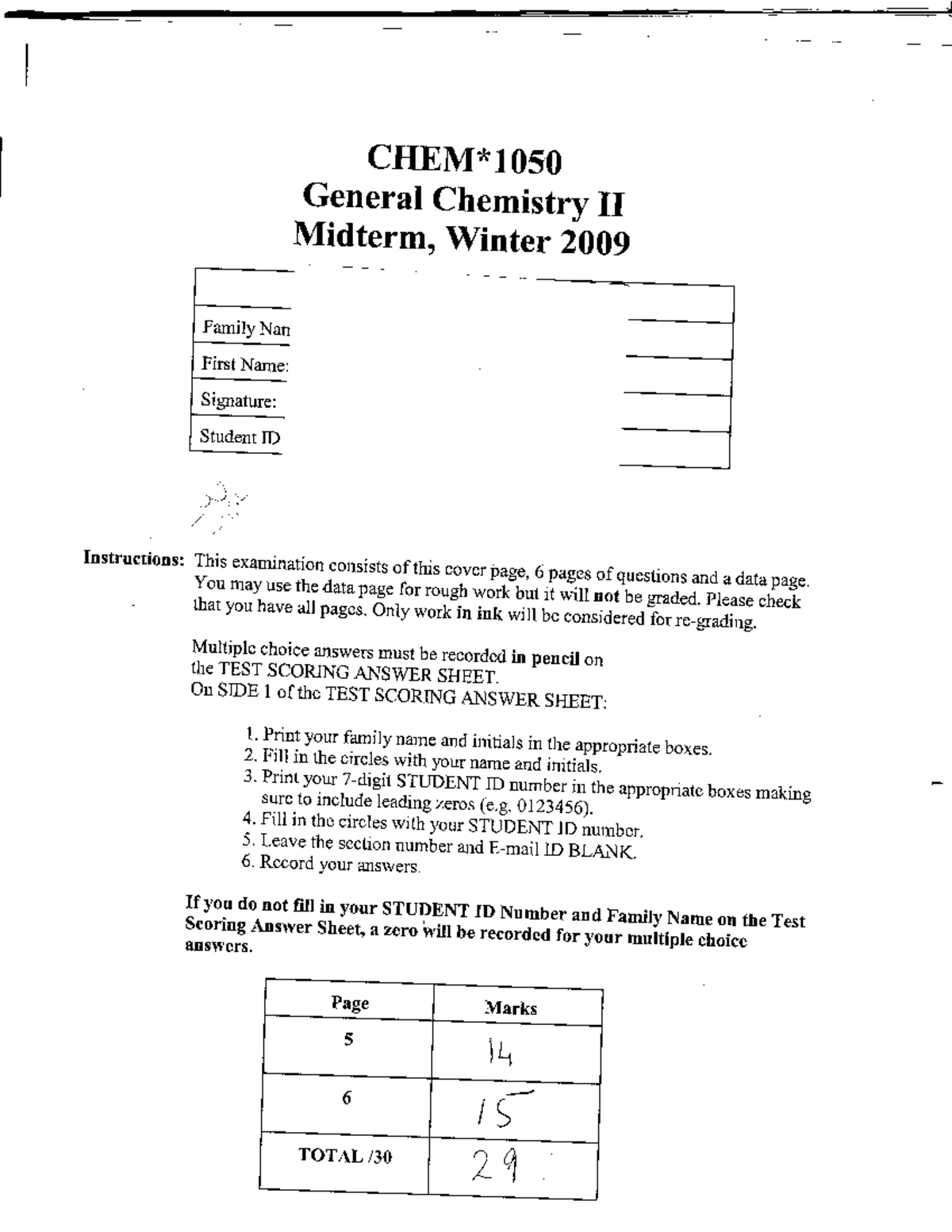 Midterm 1- practice problems and answers - CHEM 1050 - Studocu
