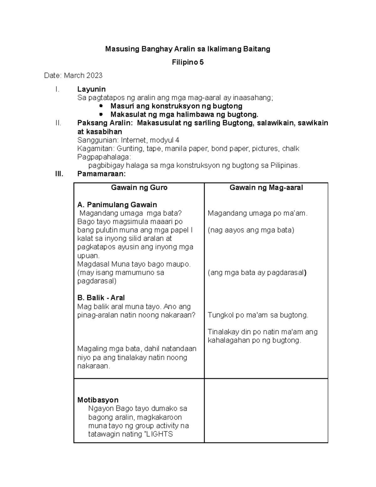DLP in grade 5 filipino - Thank you - Masusing Banghay Aralin sa ...