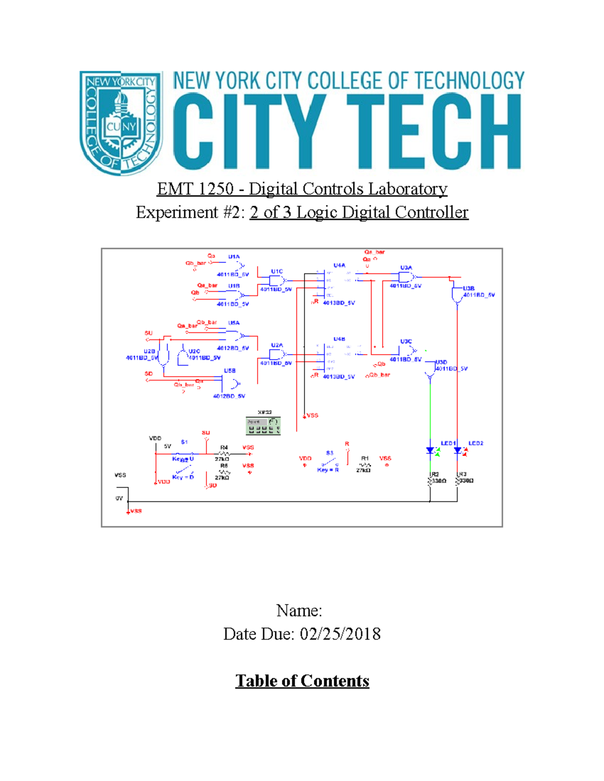EMT 1250 - Lab 2 - Lecture - L.Hernan (highly recommend him) Lab - David C. - EMT 1250 - Digital ...