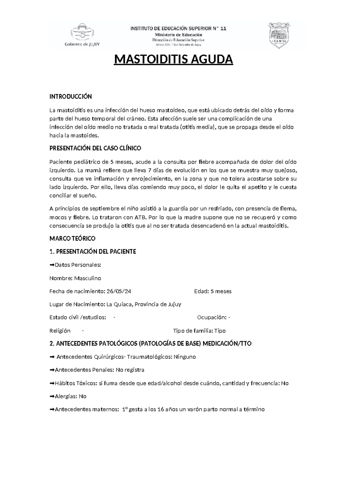 Mastoiditis Aguda I.P.P - MASTOIDITIS AGUDA INTRODUCCIÓN La mastoiditis ...