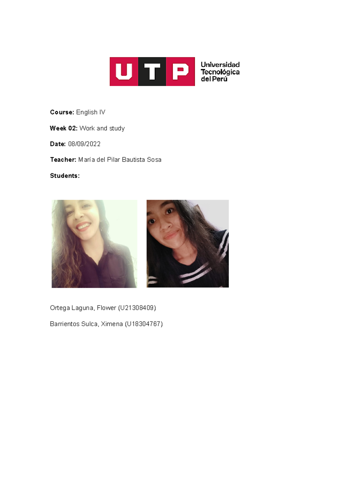 Ortega Flower Barrientos Ximena - Course: English IV Week 02: Work and ...