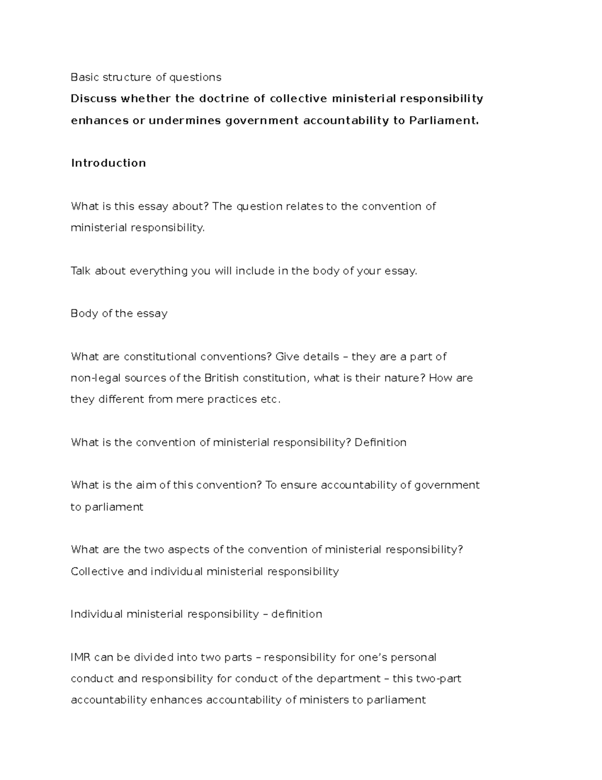 Basic structure of questions - Basic structure of questions Discuss ...