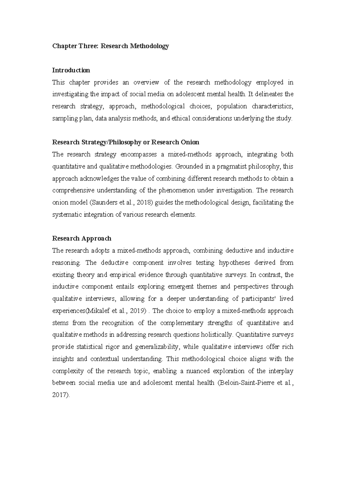 BBA 5101 Research methods Assignment Two - Chapter Three: Research ...