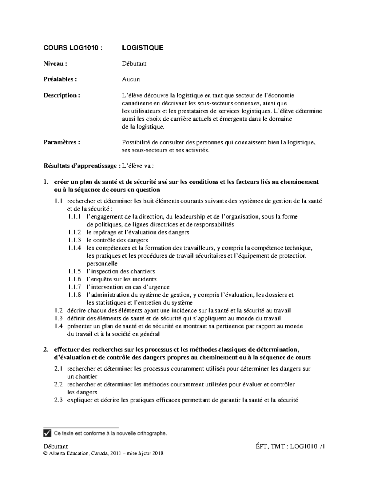 Log logistique - Cours - Débutant ÉPT, TMT : LOG1010 / COURS LOG1010 ...
