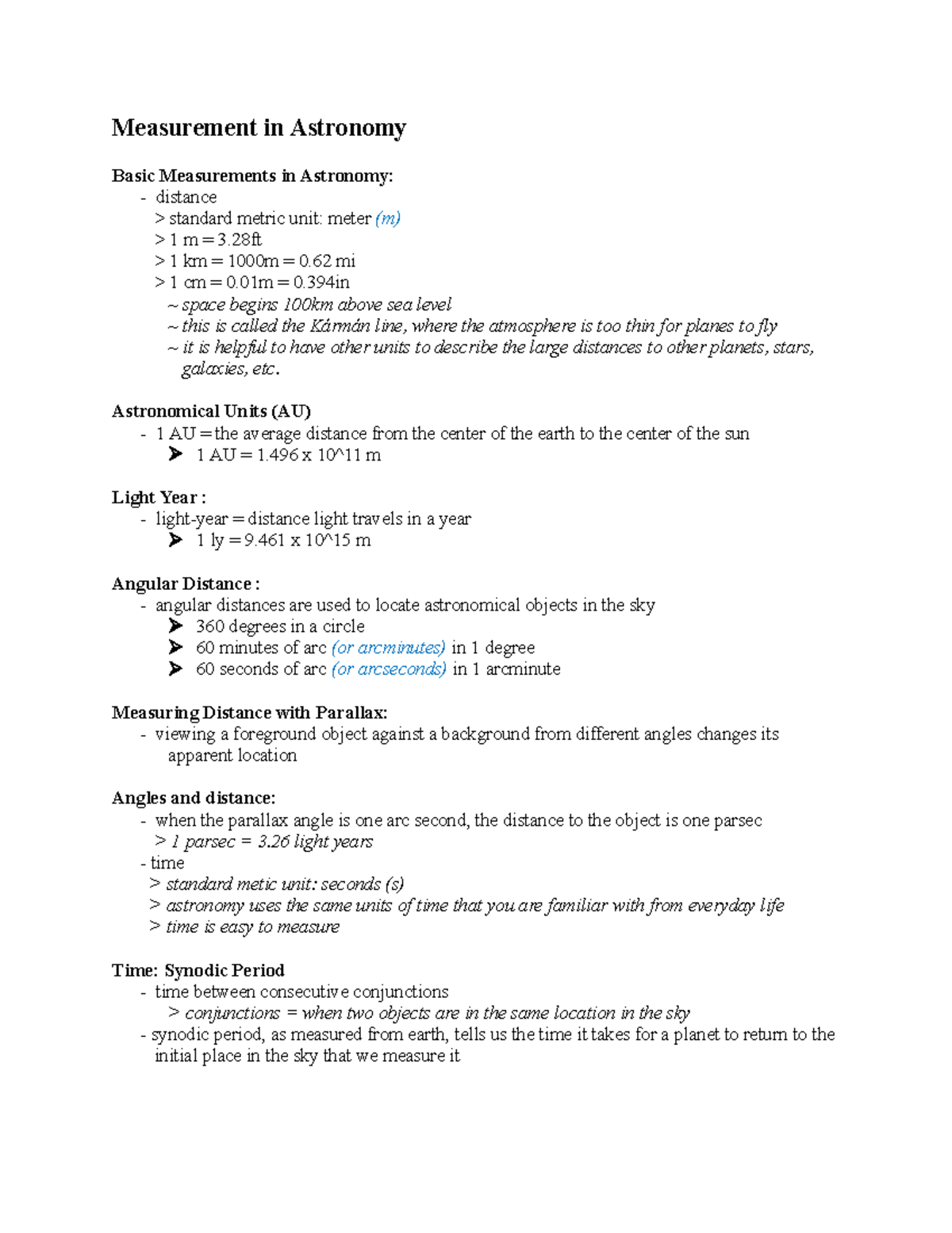 SCI-1000 - Measurement in Astronomy - Measurement in Astronomy Basic ...
