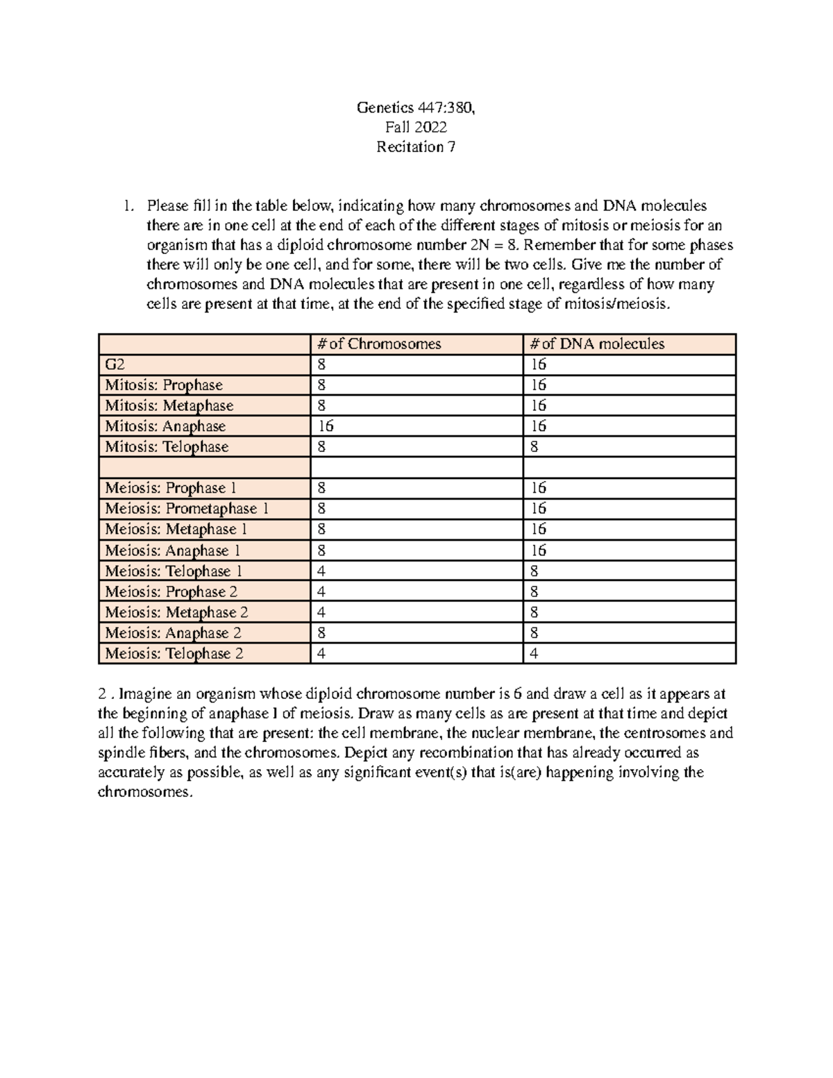 Recitation+7 Questions - Genetics 447:380, Fall 2022 Recitation 7 Please fill in the table below ...
