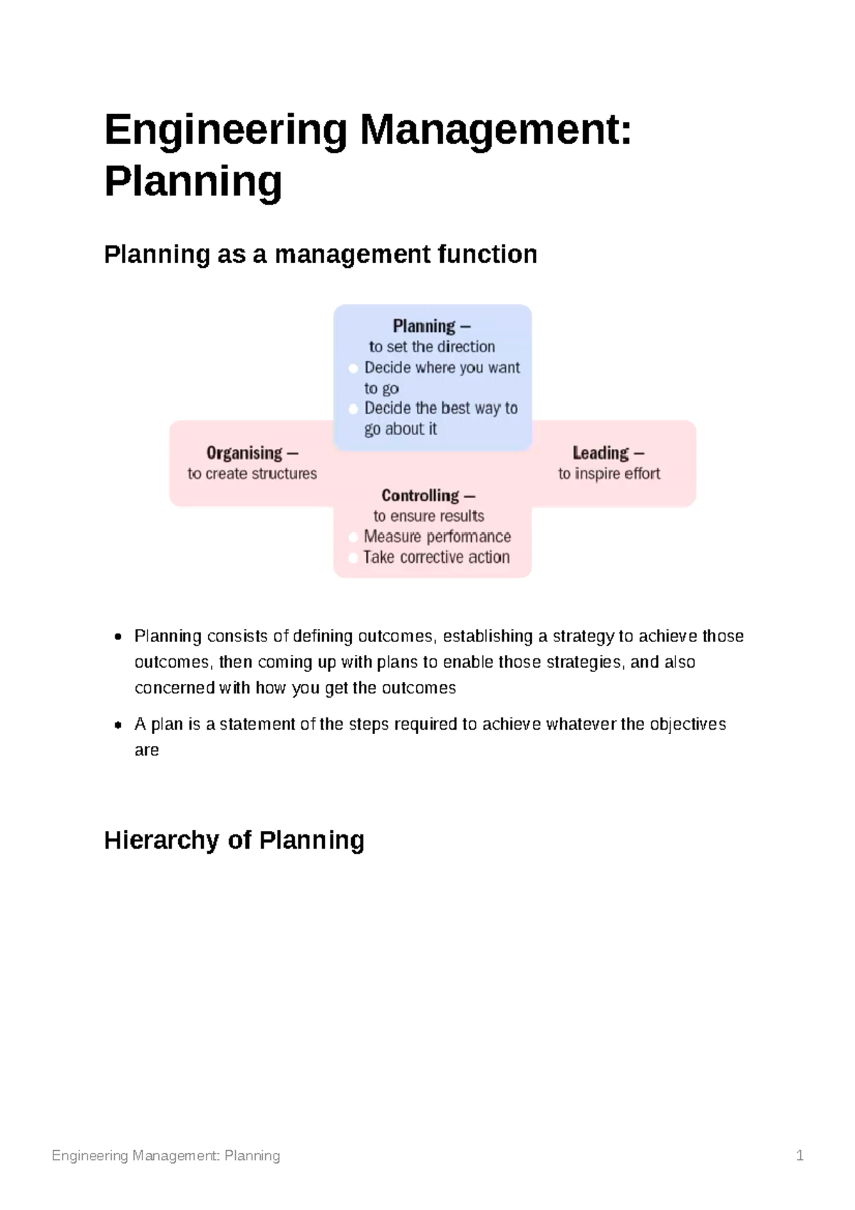 Engineering Management Planning - Engineering Management: Planning ...