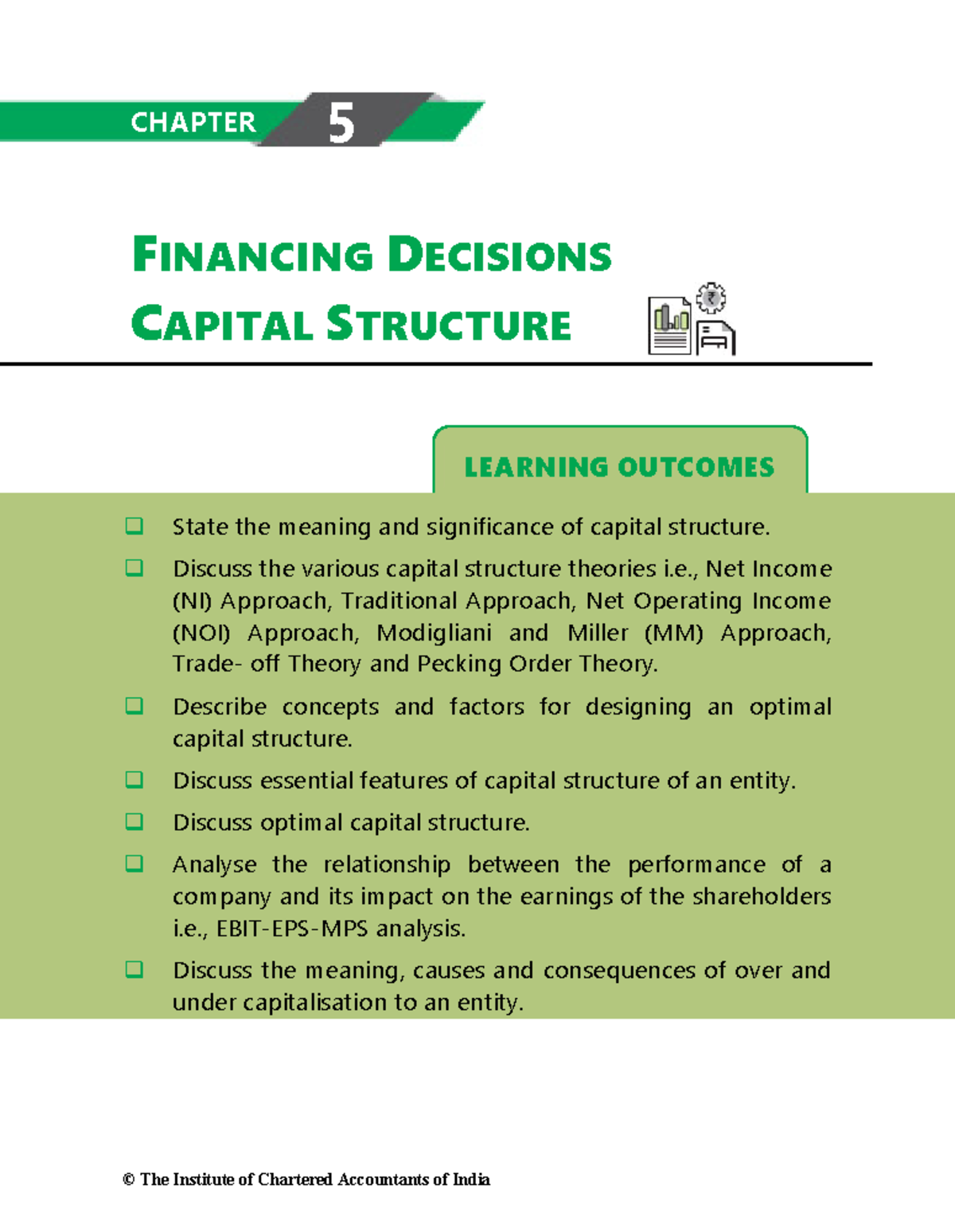 Financing Decisions - Capital Structure - LEARNING OUTCOMES FINANCING ...