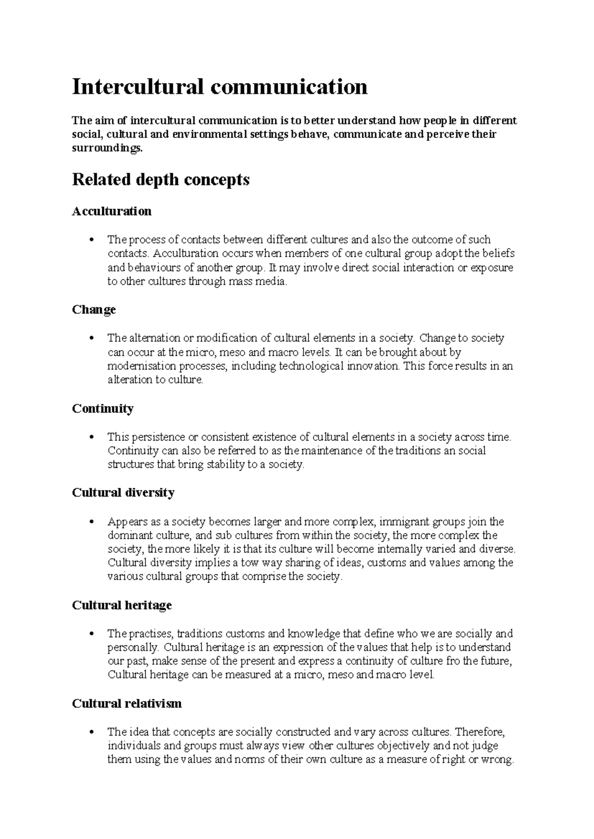 Intercultural communication SAC yr 11 - Intercultural communication The ...