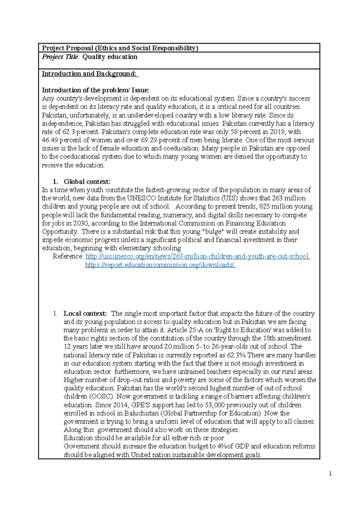 Ethic Project Proposal - Project Proposal (Ethics and Social ...