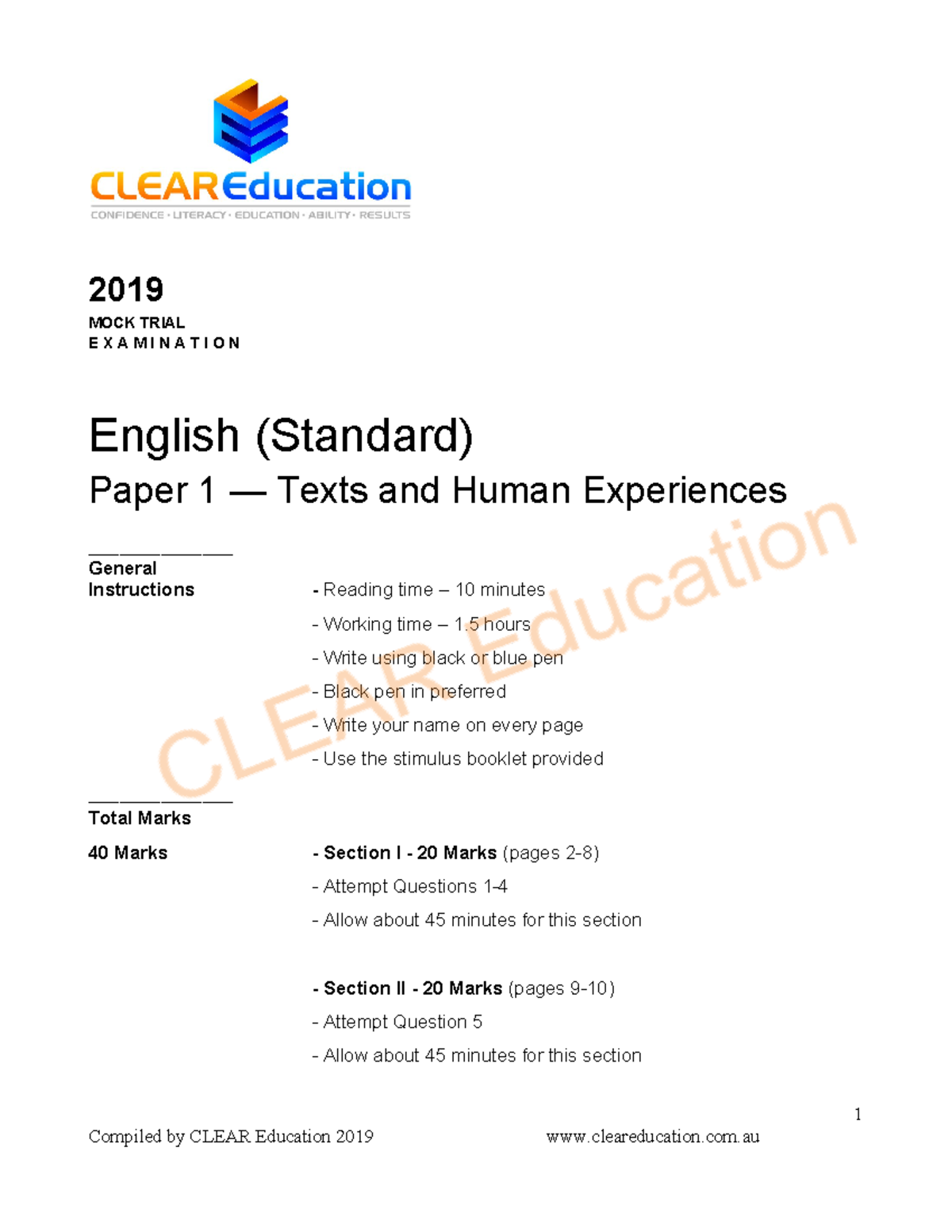 Clear 2019 Mock Trial Paper - HENG 101G - Studocu