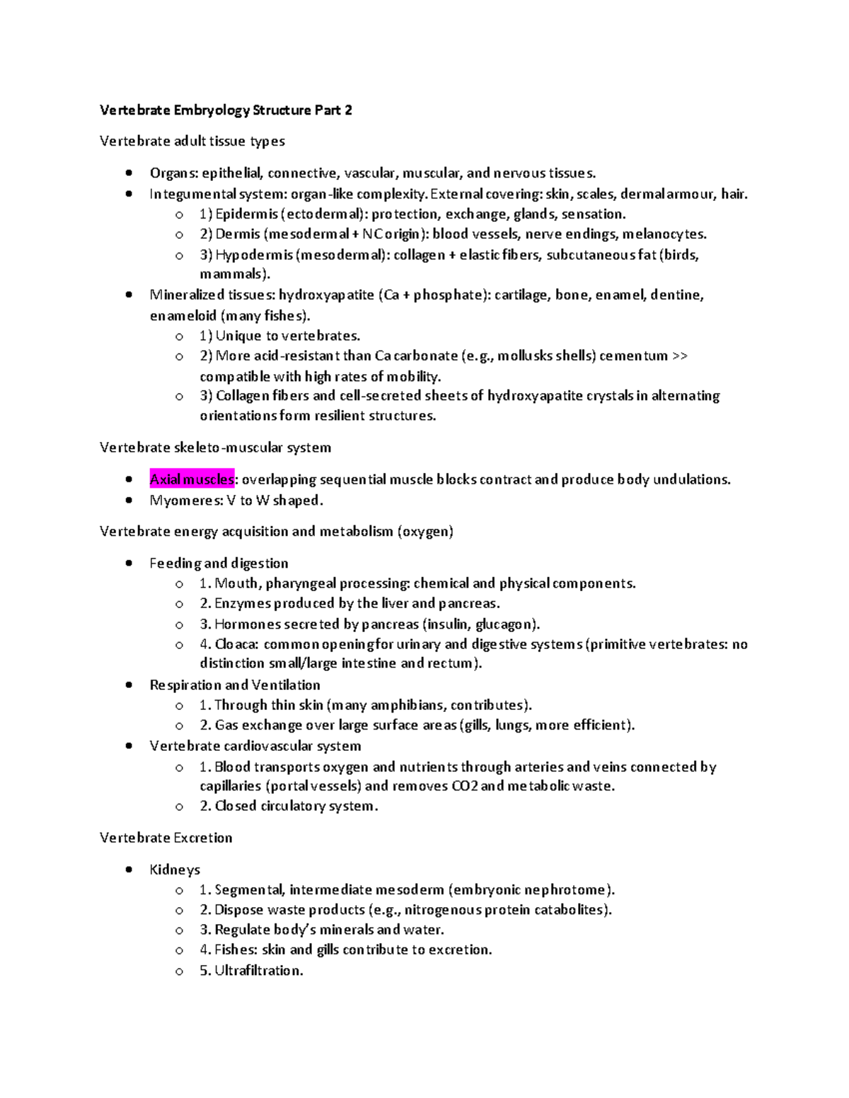 Vertebrate Embryology Structure Part 2 - Integumental system: organ ...