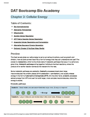 DAT Bootcamp Bio Academy 5 - DAT Bootcamp Bio Academy Chapter 5 Cell ...