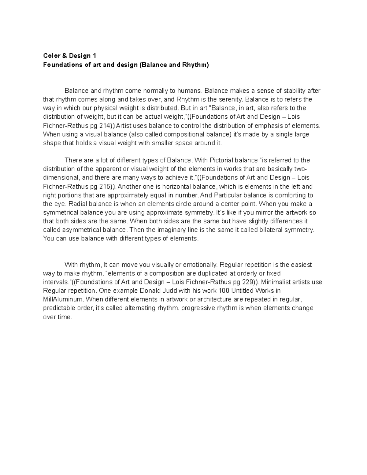 Chapter 11 Balance and Rhythm - Color & Design 1 Foundations of art and ...