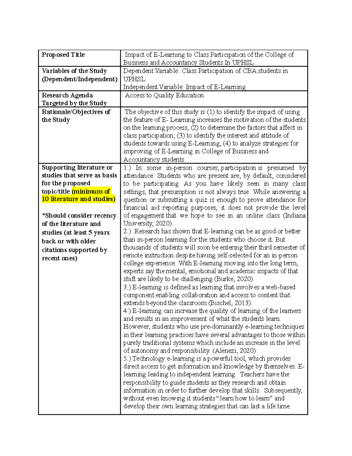 Research-Title-Proposal files and titles - Proposed Title Impact of E ...