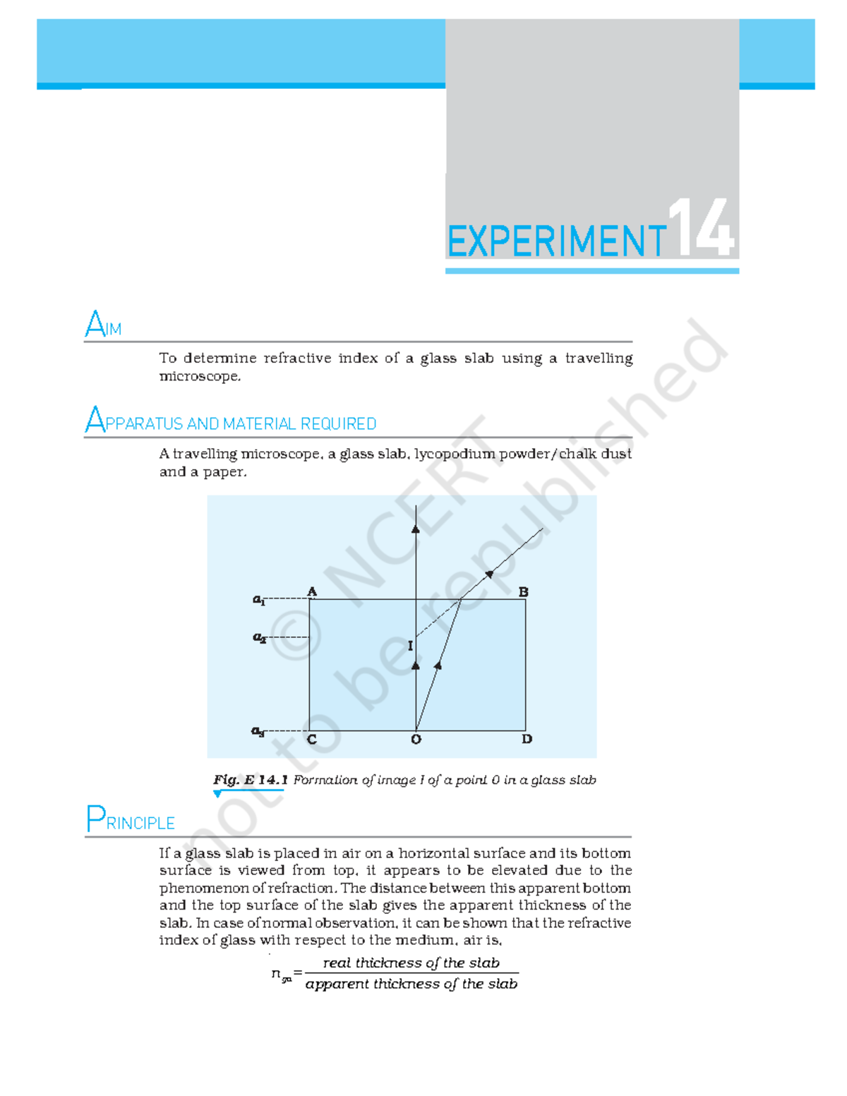 Lelm310 - Ipm - EXPERIMENTEXPERIMENTEXPERIMENTEXPERIMENTEXPERIMENT AIM To determine refractive ...