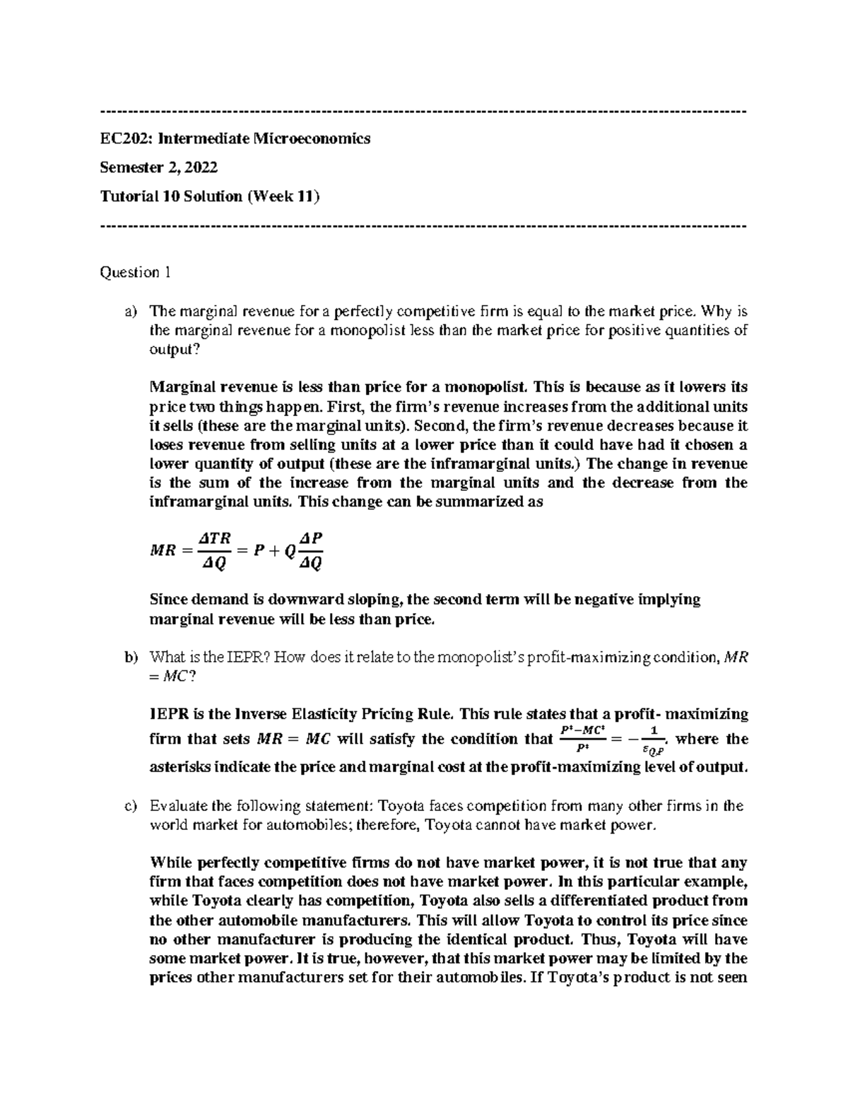 Tutorial 10 Solution - This activities are really helpful to broaden ...