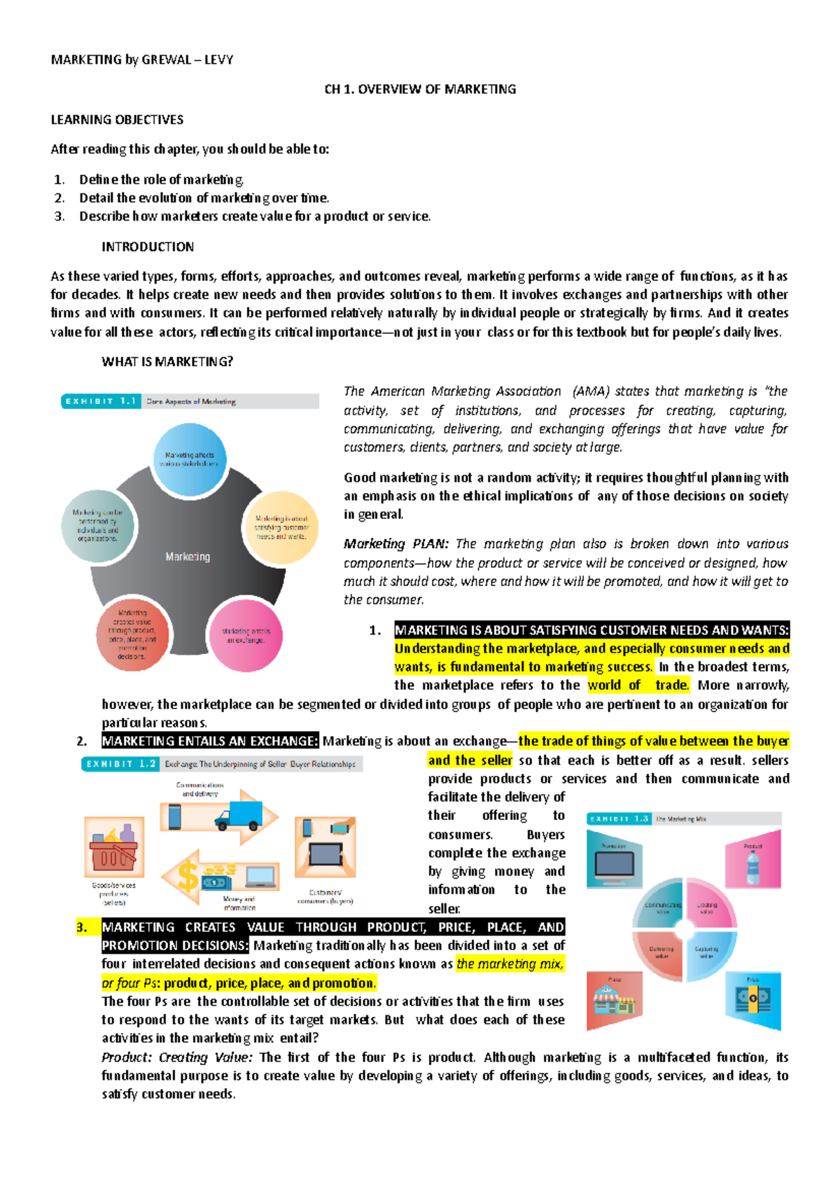 CH 1. Overview OF Marketing - MARKETING by GREWAL – LEVY CH 1. OVERVIEW ...