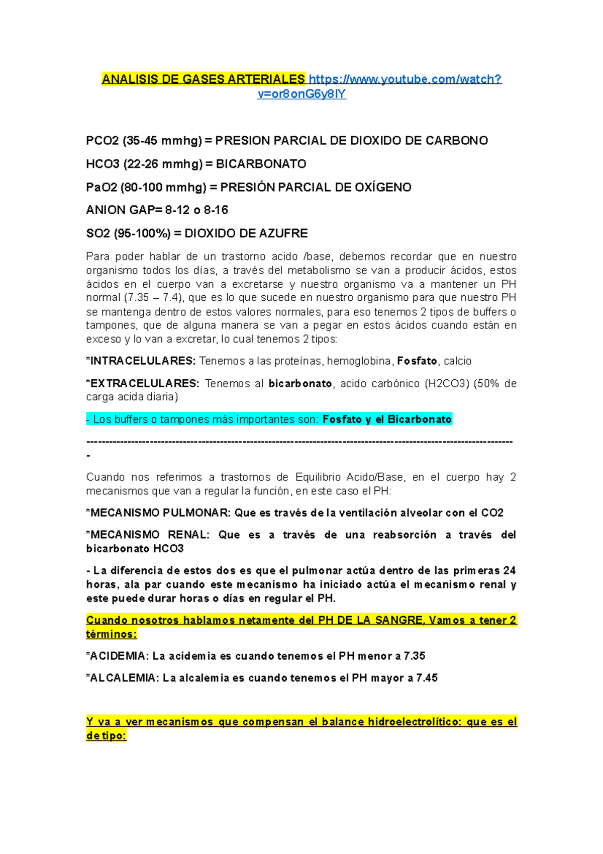 Analisis DE Gases Arteriales actual - Patologia - UPSJB - Studocu