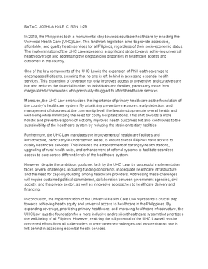 CHN 1 Workbook - n/a - COMMUNITY HEALTH NURSING I RLE WORKBOOK AREA ...