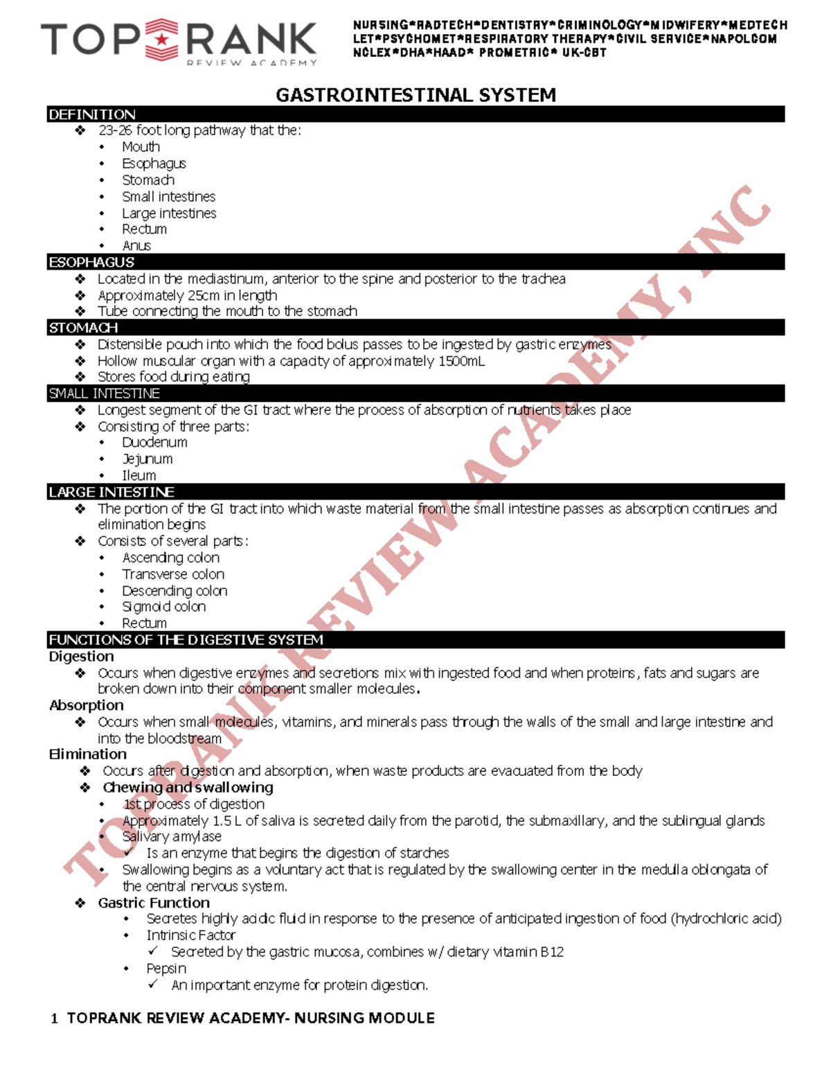 NRM 12 MS GI - gI system module for nursing review ...