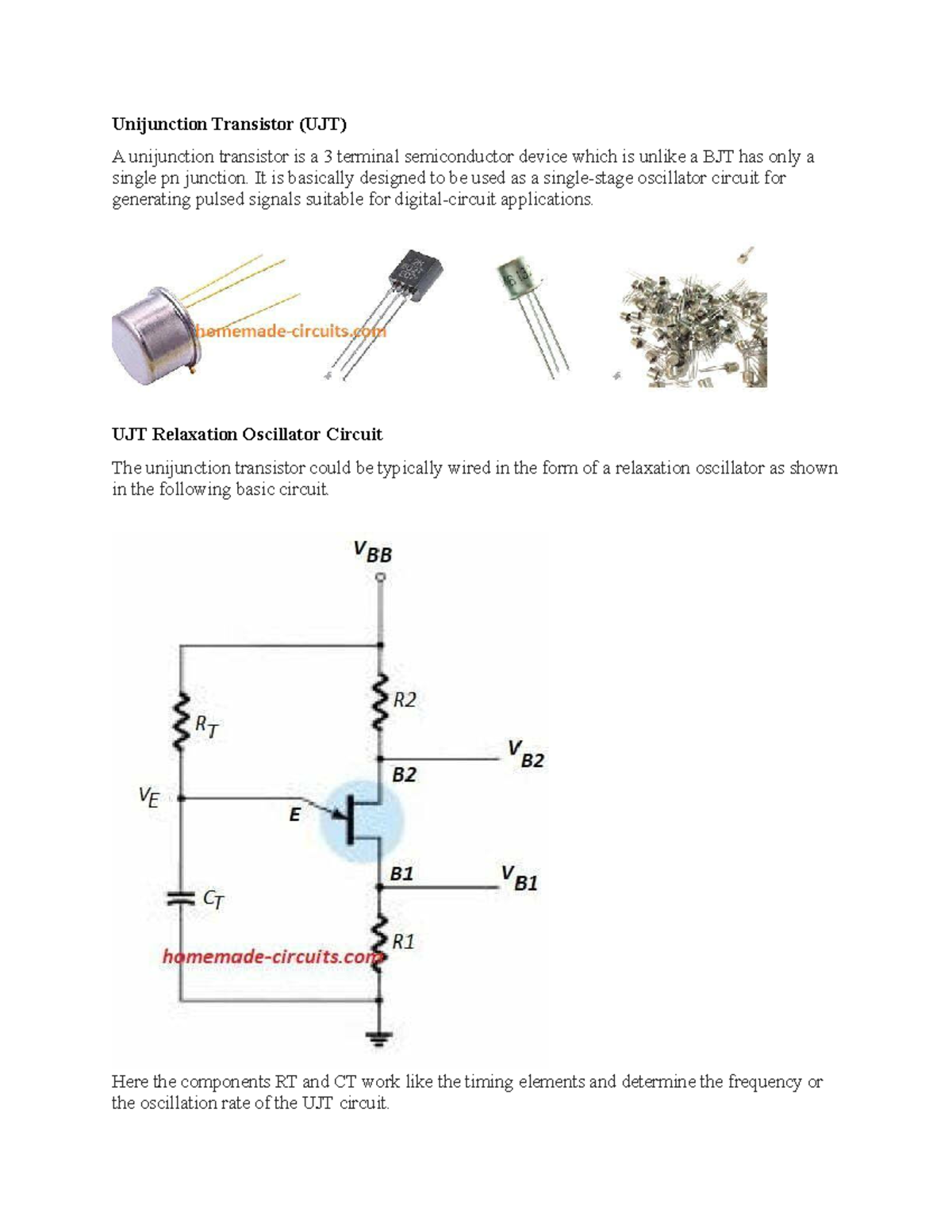Unijunction Transistor - It is basically designed to be used as a ...