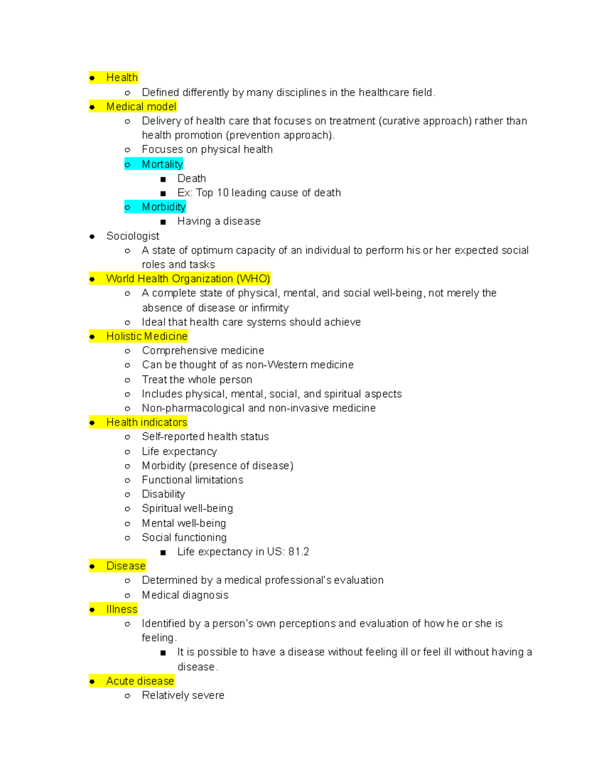 Chapter 2 - Perspectives in HC - Health Defined differently by many ...