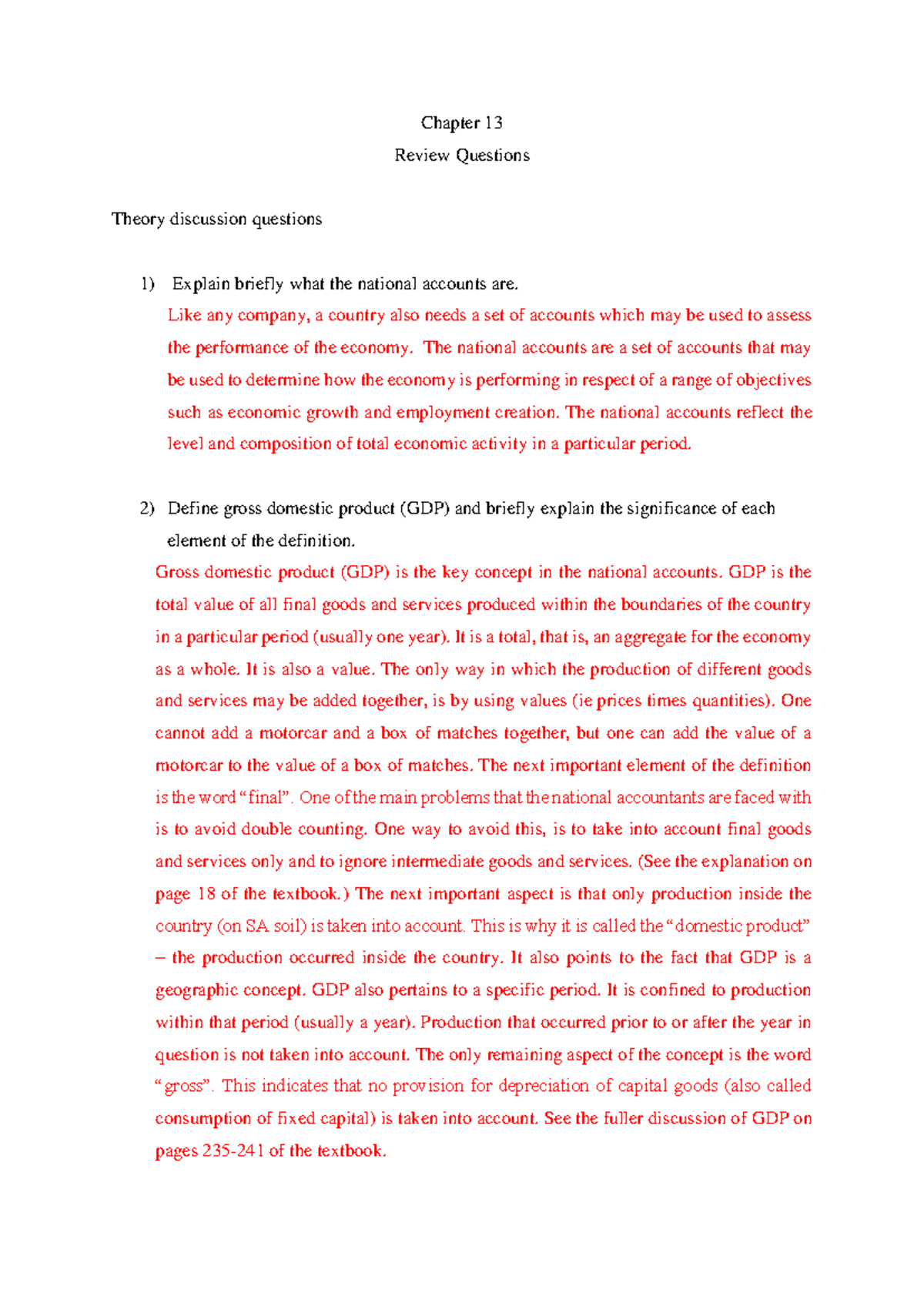 Chapter 13 memo - Chapter 13 Review Questions Theory discussion questions Explain briefly what ...