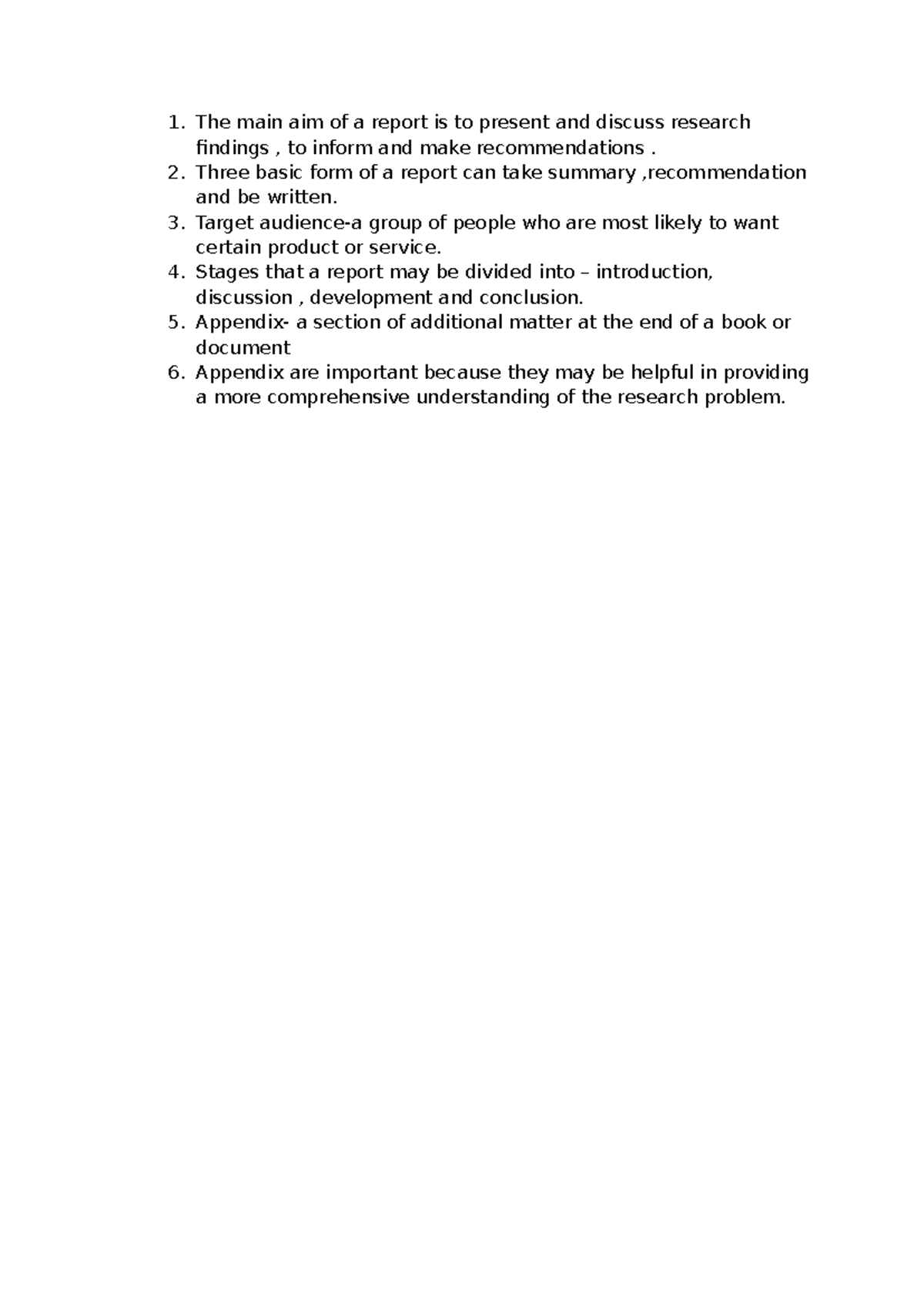 Unit 2 task 2 - NO INFORMATION - The main aim of a report is to present and discuss research ...