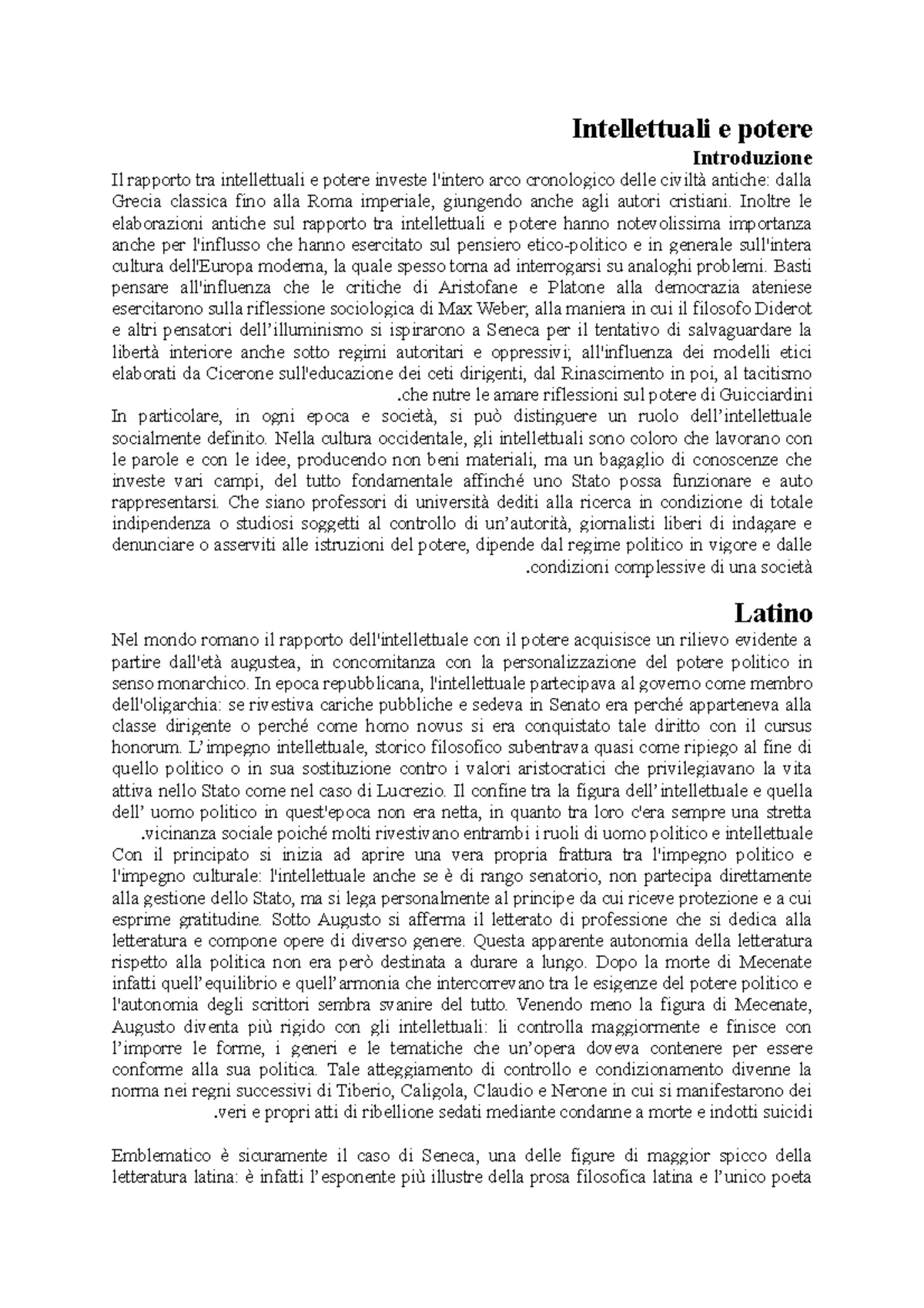 Intellettuali E Potere - Intellettuali e potere Introduzione Il ...