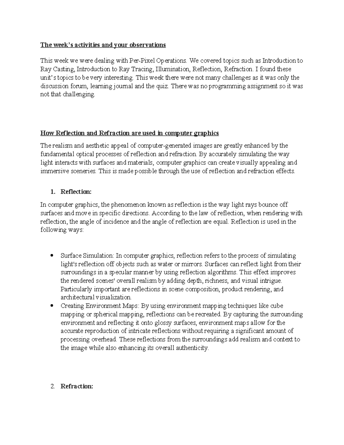 CS4406 Learning Journal Unit 8 - The week’s activities and your ...