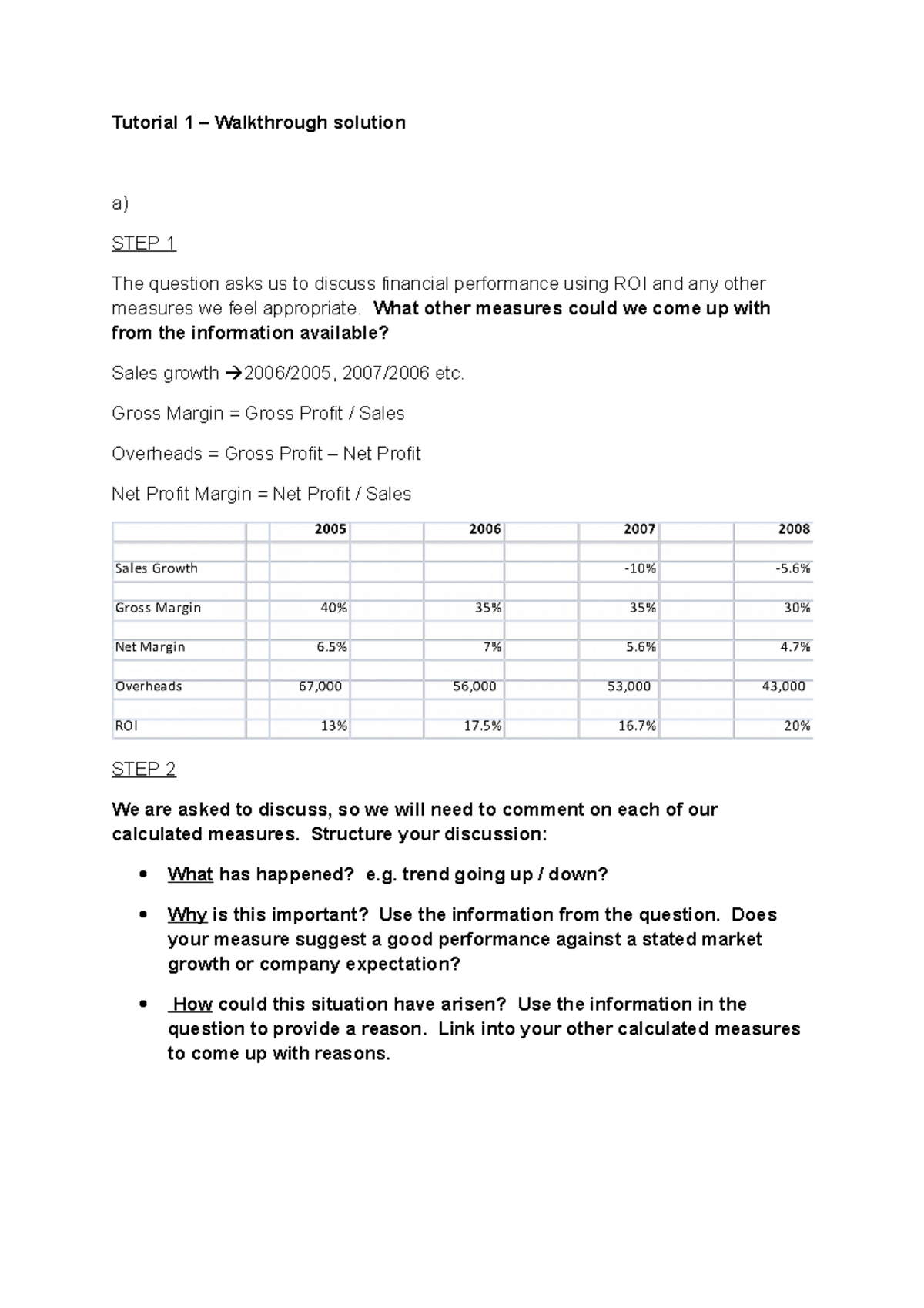 Tutorial 1 - Solution - work - Tutorial 1 – Walkthrough solution a ...