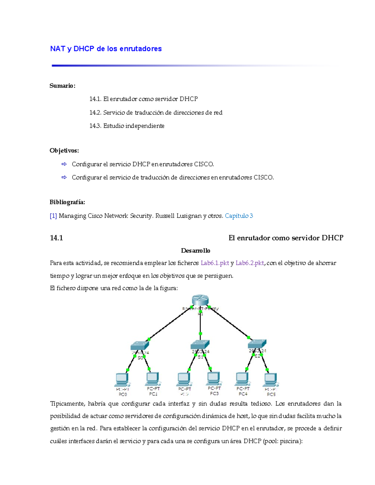 Guia para la configuracion de traducciones y DHCP de nivel 3 - NAT y DHCP de los enrutadores ...