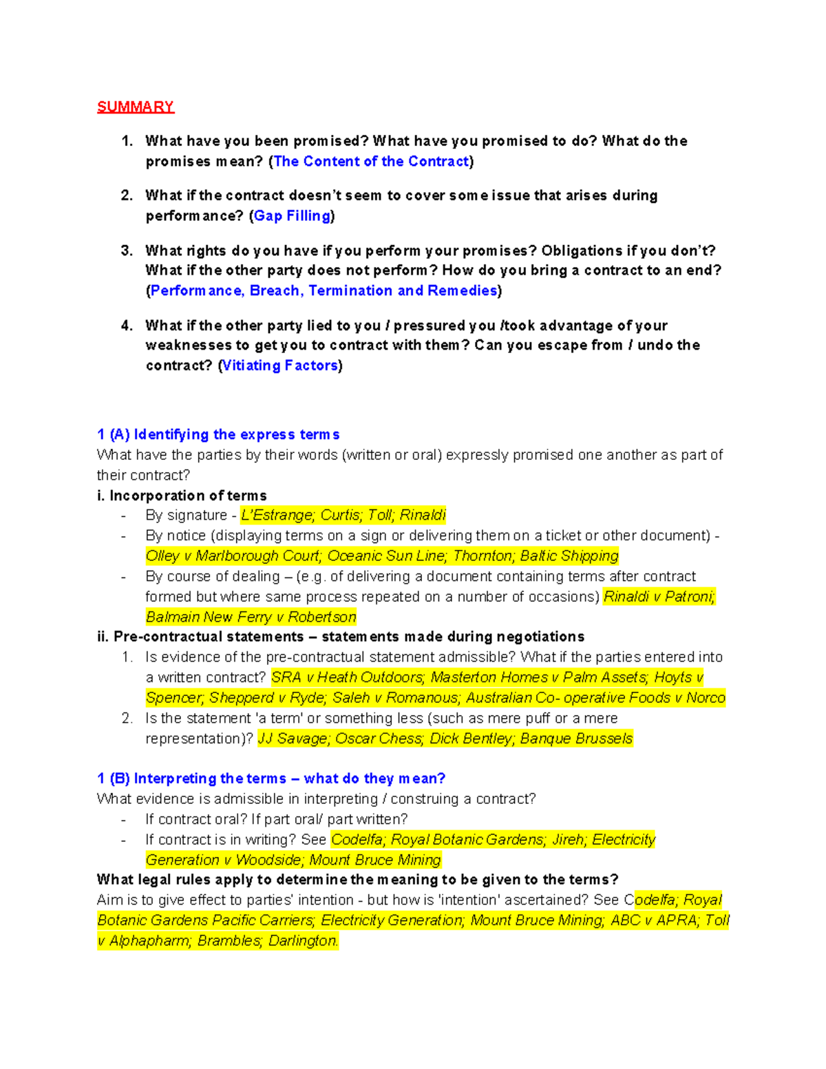 Summary of important principles - SUMMARY What have you been promised ...