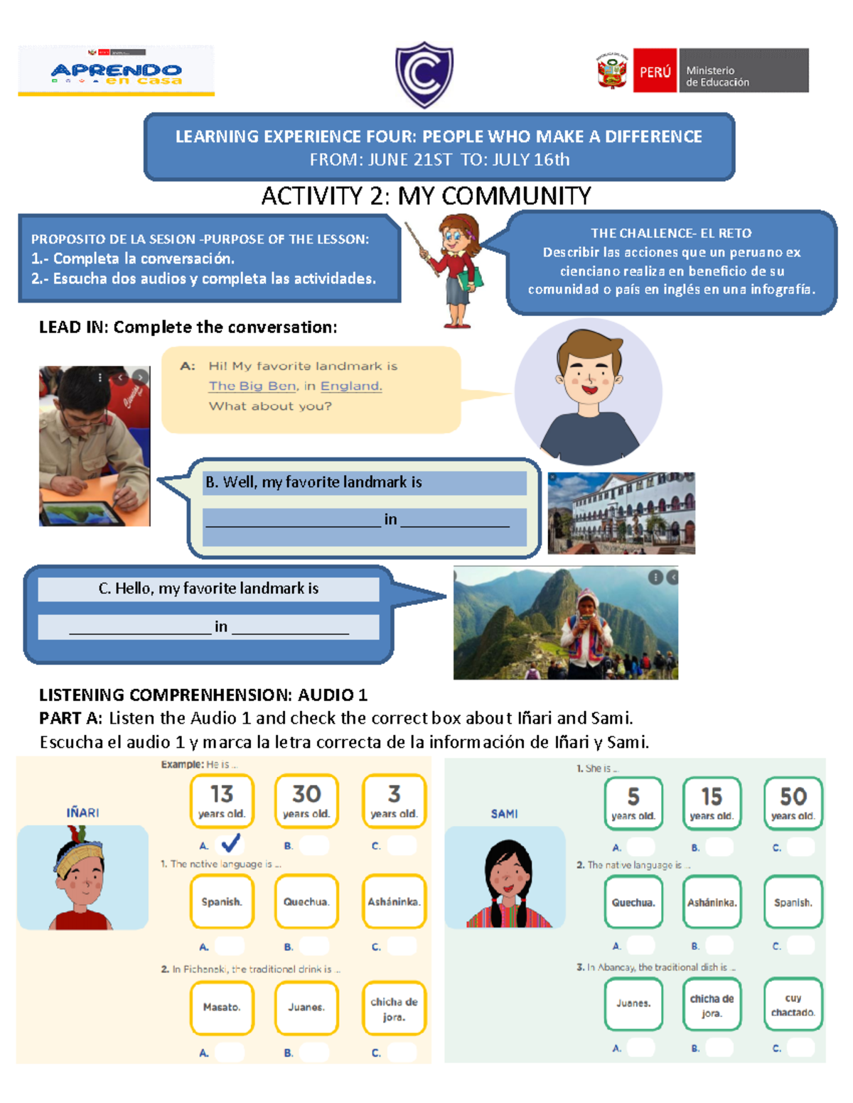EDA4 Activity 2 de desarrollo - LE ACTIVITY 2: MY COMMUNITY LEAD IN ...