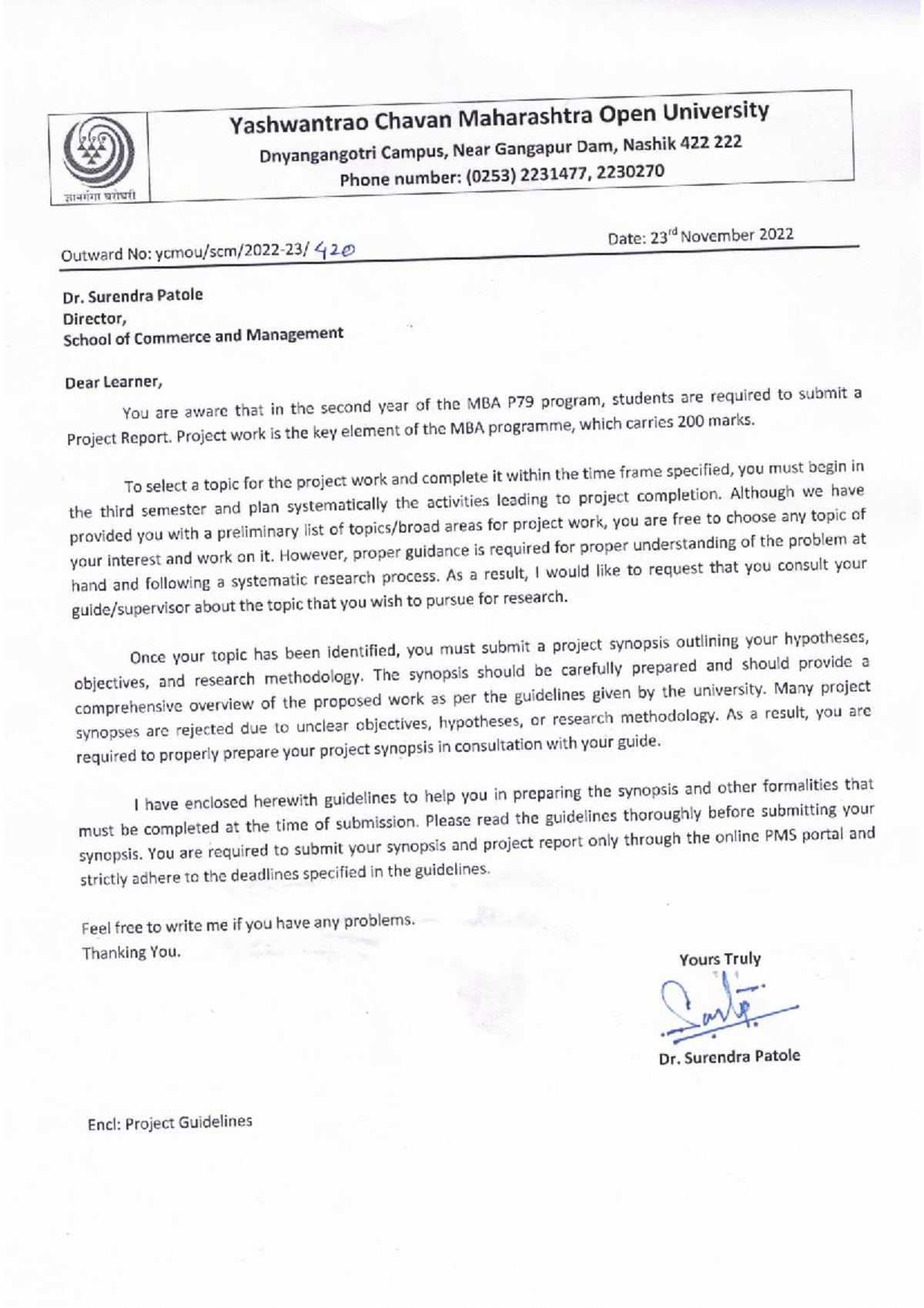 MBA Project Guidelines 2022-23 - MASTER OF BUSINESS ADMINISTRATION MBA ...