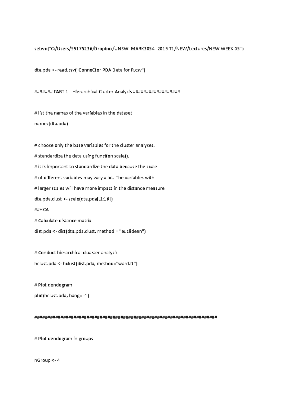 NEW Comands - R codes - setwd("C:/Users/99175236/Dropbox/UNSW_MARK3054 ...