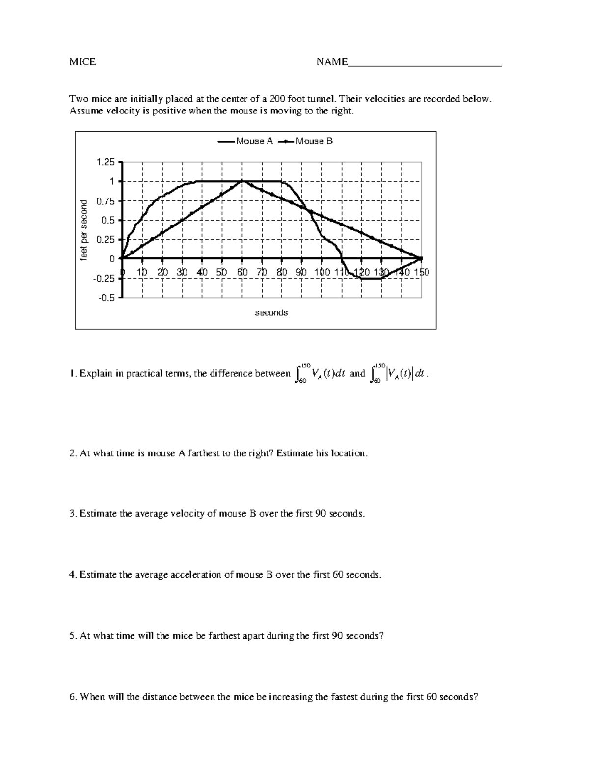 Ch5 mice - Chapter 5 - MICE Two mice are initially placed at the center ...