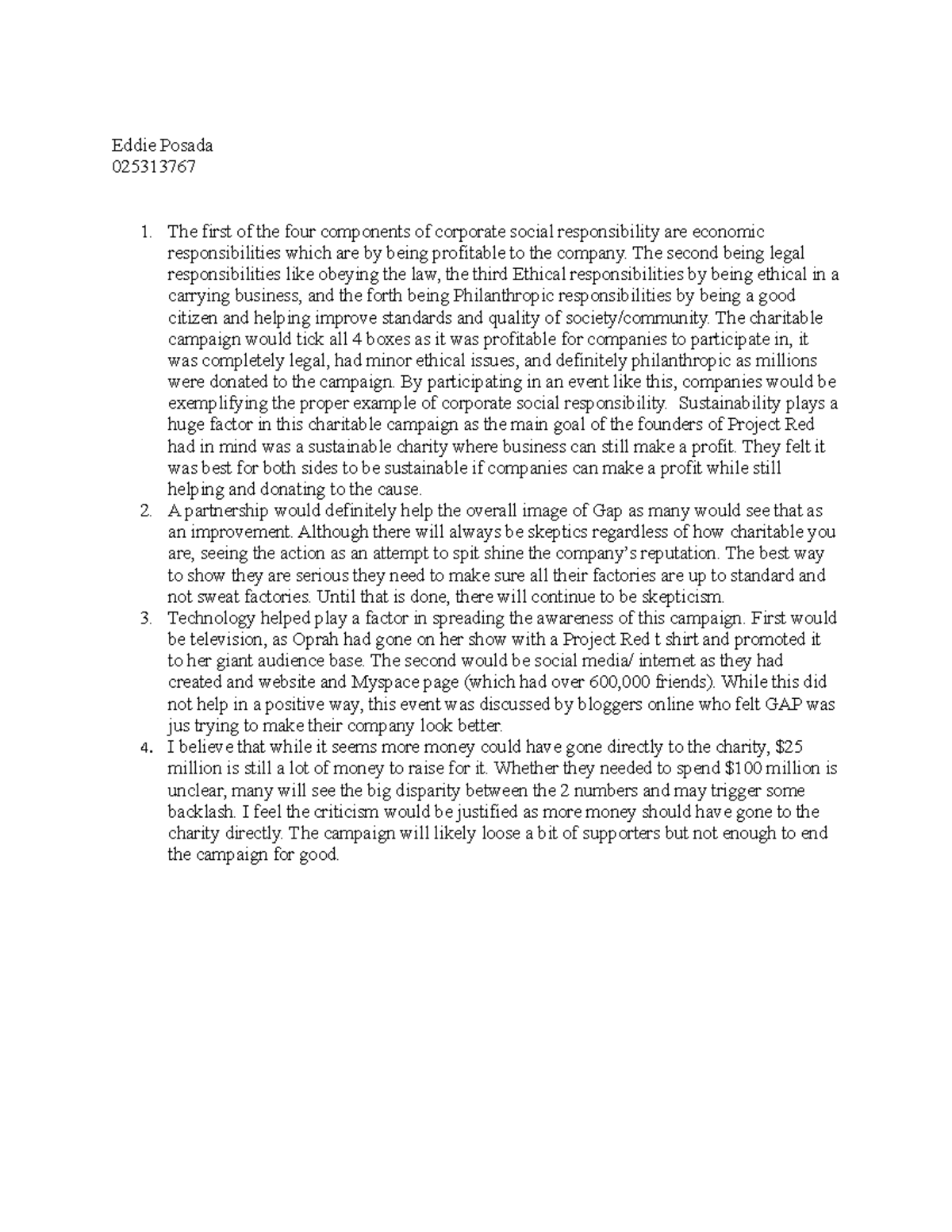 Prohect red - Case Study questions for Project Red in Marketing 12th ...
