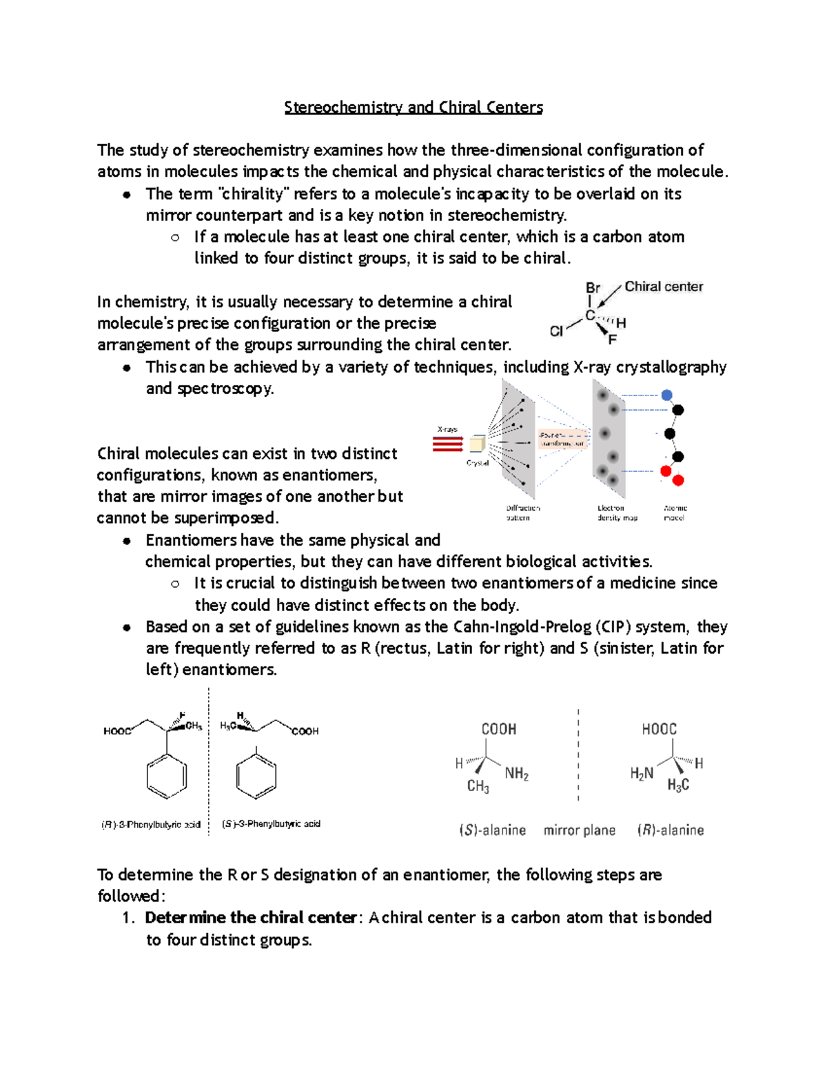 Stereochemistry and Chiral Centers - The term "chirality" refers to a ...