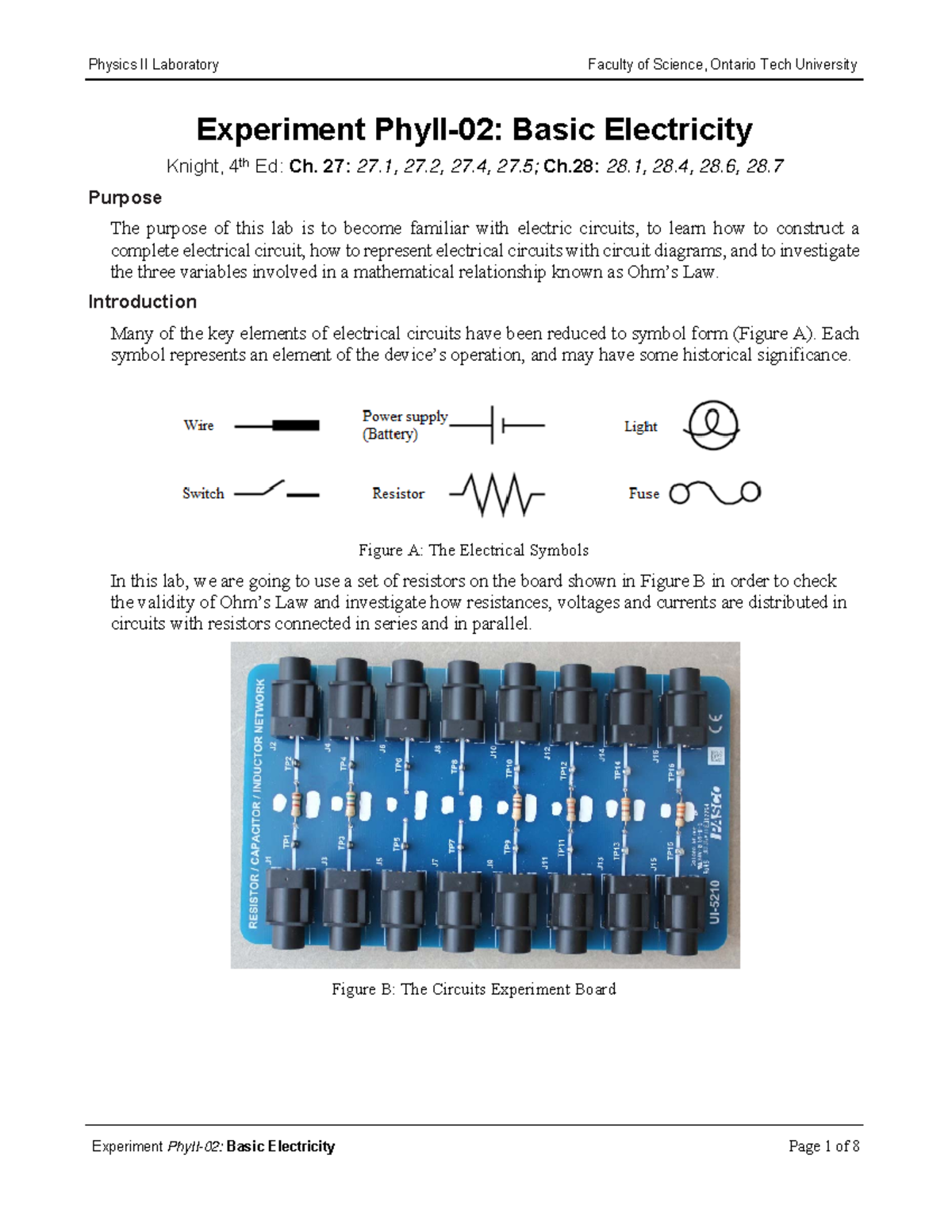 Basic Electricity - Experiment PhyII-02: Basic Electricity Knight, 4th ...
