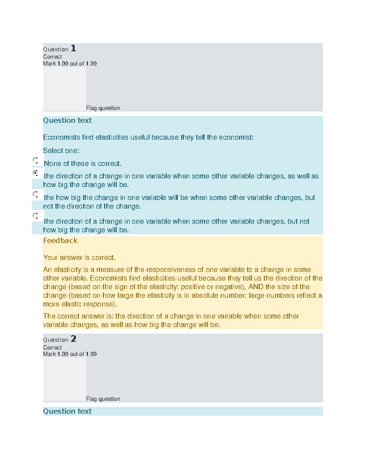 ECONS101 Online Test 5 - Question 1 Correct Mark 1 out of 1. Flag ...