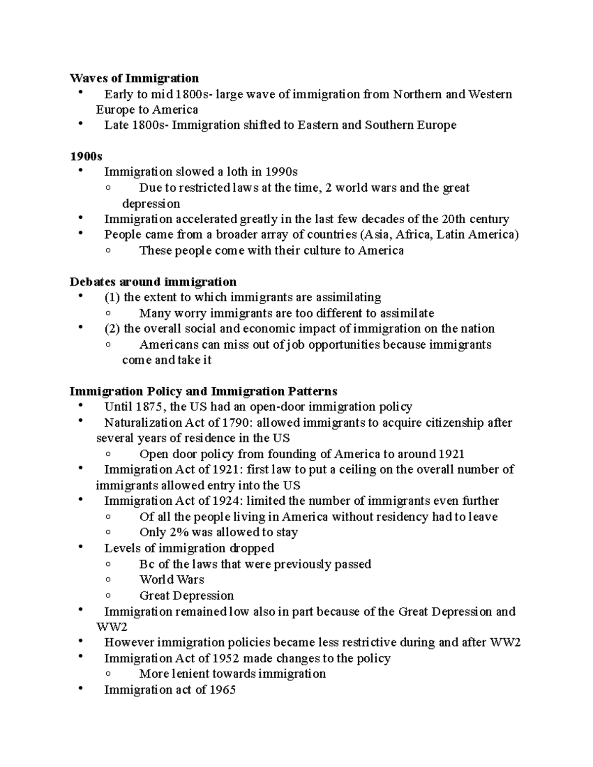 Immigration in America - Waves of Immigration Early to mid 1800s- large ...