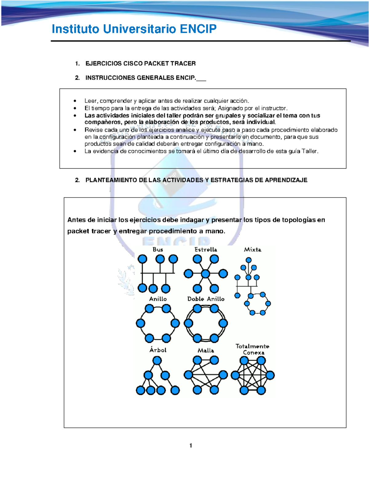 Ejercicios Packet tracer Encip - Leer, comprender y aplicar antes de ...