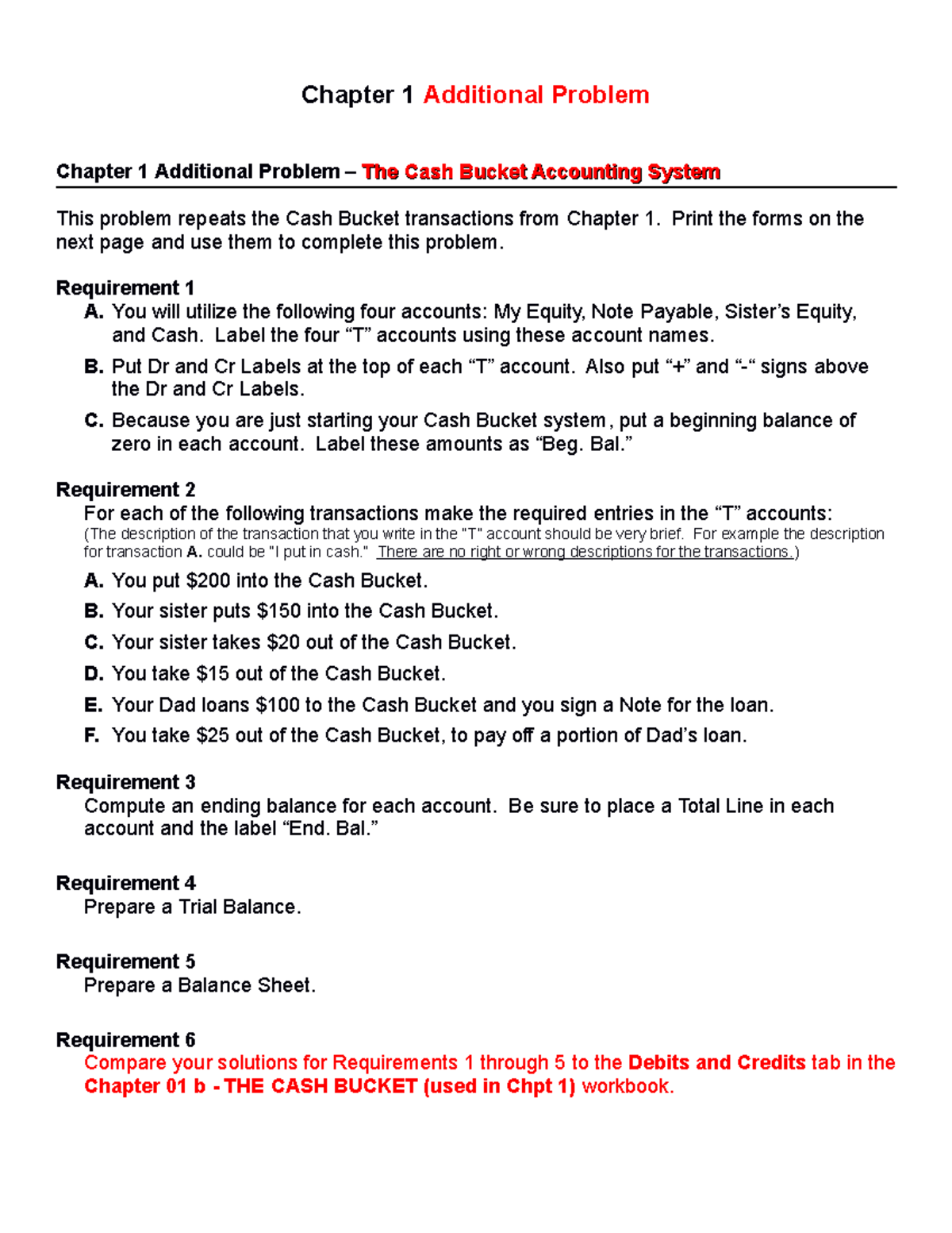 Chapter 01 practice problems - Chapter 1 Additional Problem Chapter 1 Additional Problem – The ...